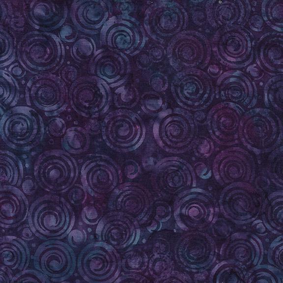 Essence Jungle Dark Blue and Purple Batik Fabric - Island Batik Hand ...