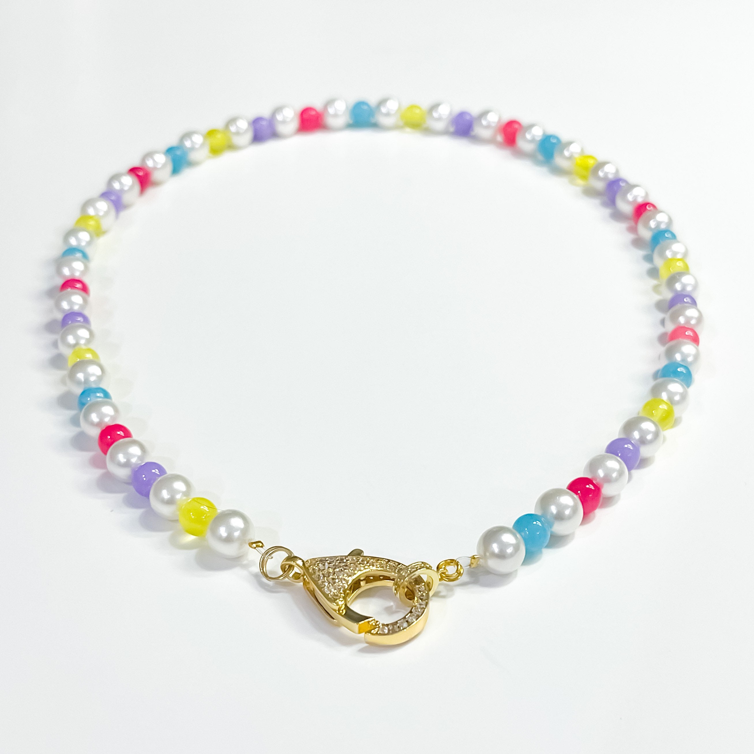 Bunte Perlen & Jade Candy Halskette - Etsy.de