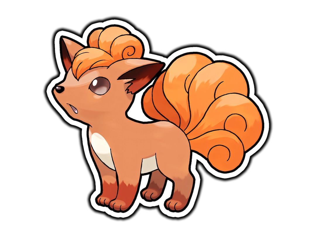 Vulpix Cute Anime Sticker | Waterproof Vinyl Decal for Laptop, Water ...