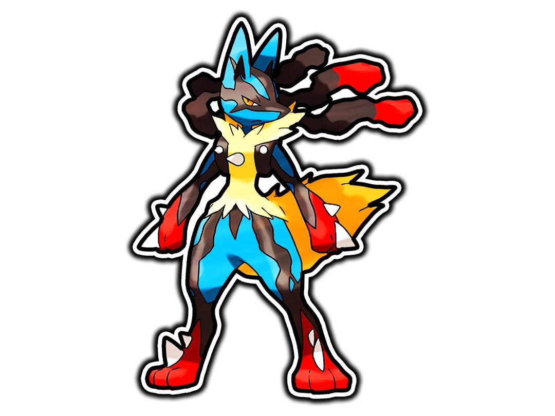 Mega Lucario Sticker Die-cut, Water Proof, Weather Proof, Vinyl Sticker ...