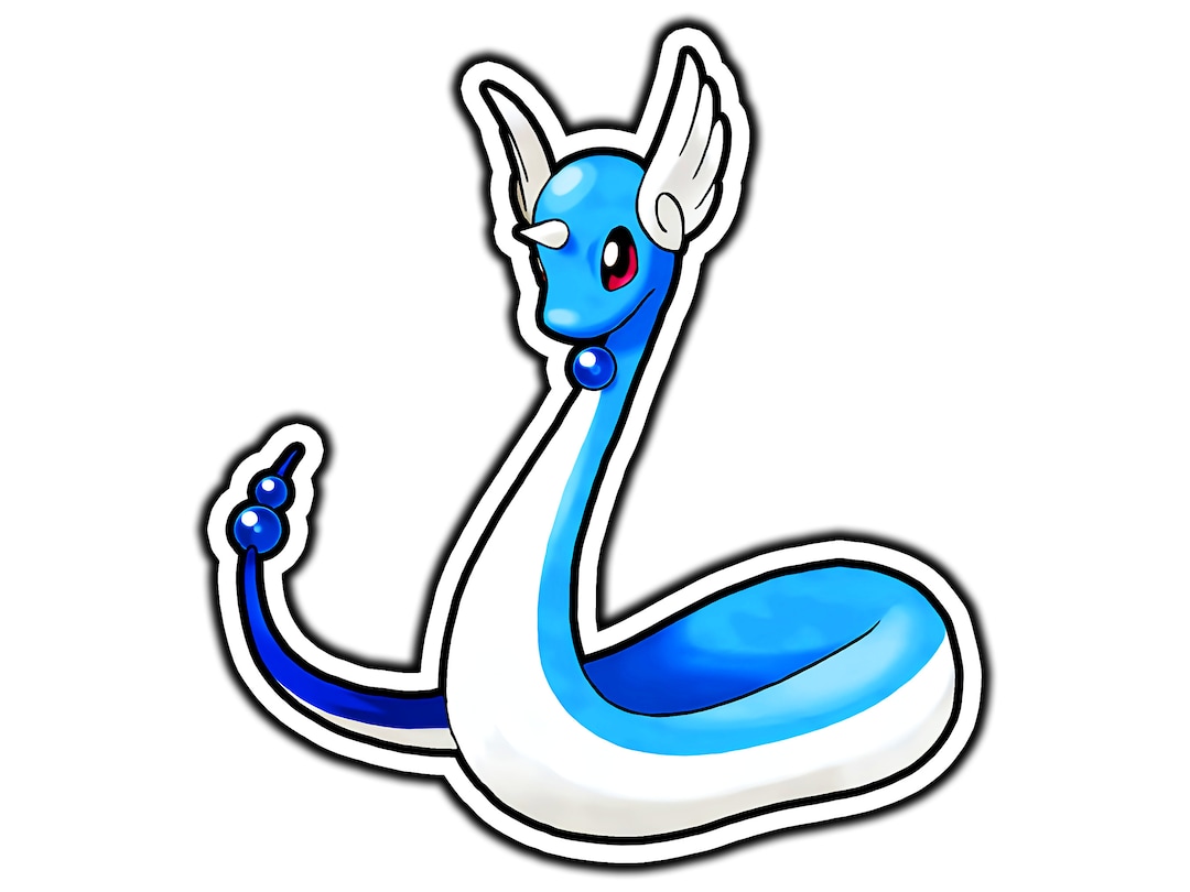Dragonair Cute Anime Sticker | Waterproof Vinyl Decal for Laptop, Water ...