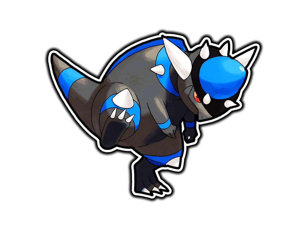 Rampardos Cute Anime Sticker | Waterproof Vinyl Decal for Laptop, Water ...