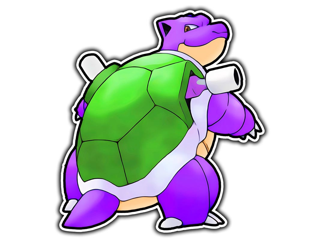 Shiny Blastoise Sticker Die-cut, Water Proof, Weather Proof, Vinyl ...