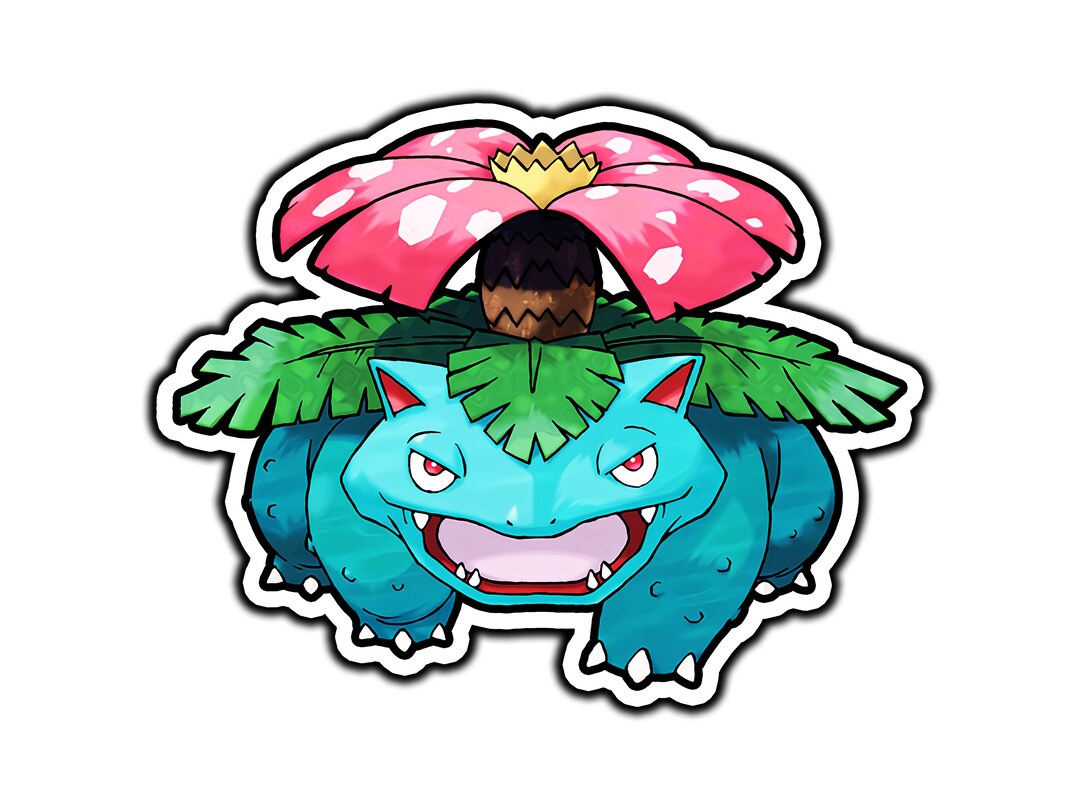 Venusaur Cute Anime Sticker | Waterproof Vinyl Decal for Laptop, Water ...