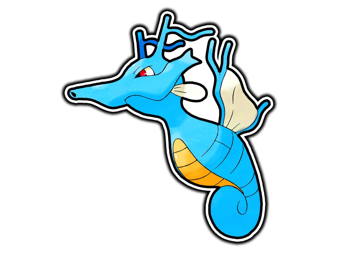 Kingdra Cute Anime Sticker | Waterproof Vinyl Decal for Laptop, Water ...
