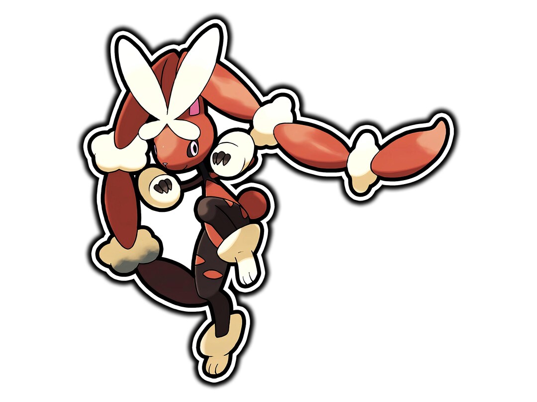 Mega Lopunny Cute Anime Sticker | Waterproof Vinyl Decal for Laptop ...