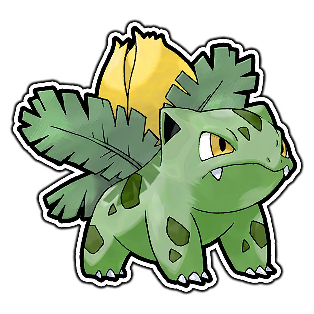 Shiny Ivysaur Cute Anime Sticker | Waterproof Vinyl Decal for Laptop ...