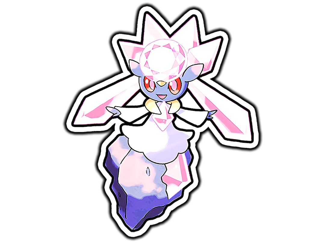 Diancie Cute Anime Sticker | Waterproof Vinyl Decal for Laptop, Water ...