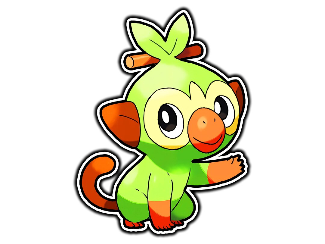 Grookey Cute Anime Sticker | Waterproof Vinyl Decal for Laptop, Water ...