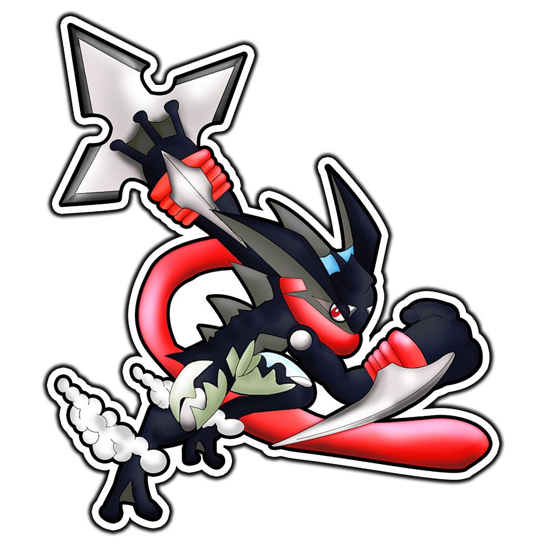 Shiny Mega Greninja Cute Anime Sticker | Waterproof Vinyl Decal for ...
