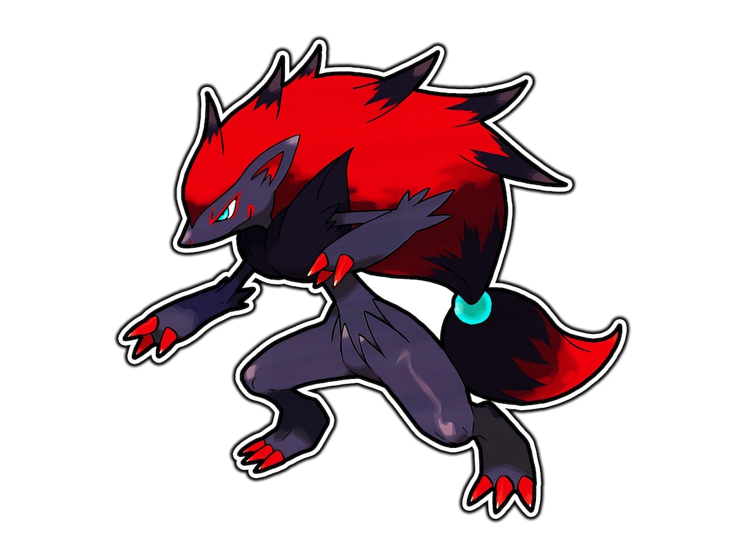 Zoroark Cute Anime Sticker | Waterproof Vinyl Decal for Laptop, Water ...