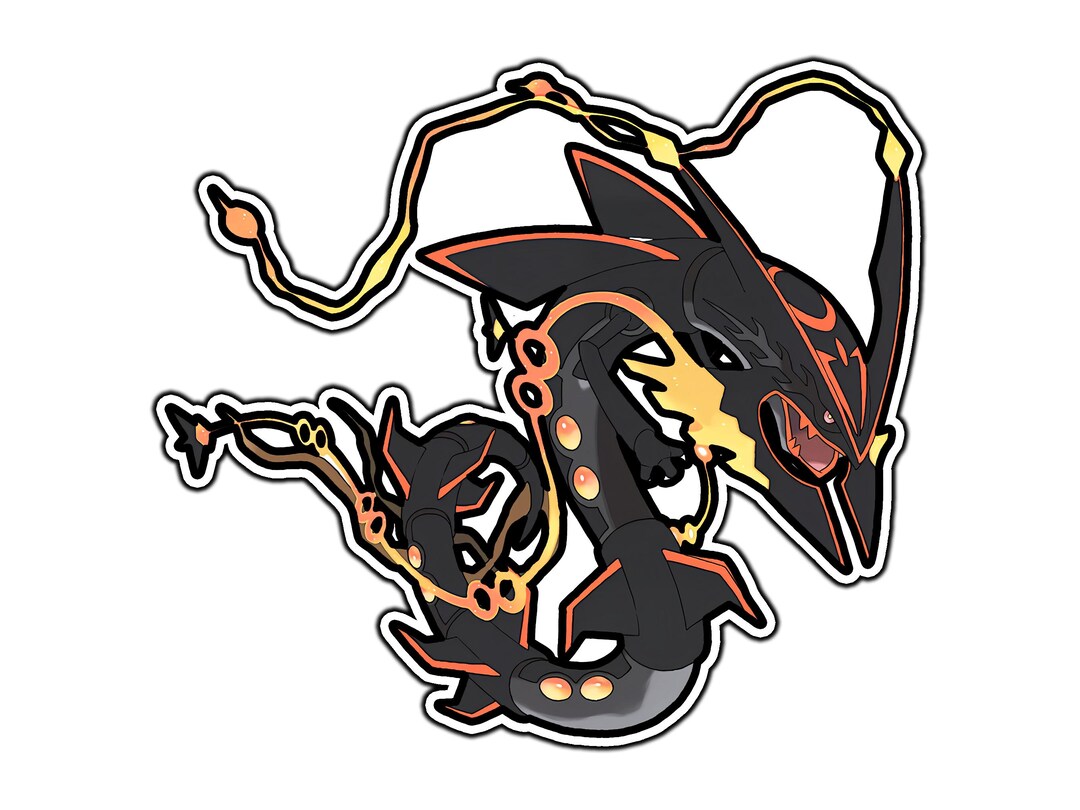 Shiny Mega Rayquaza Cute Anime Sticker | Waterproof Vinyl Decal for ...