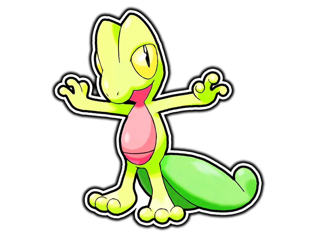 Treecko Cute Anime Sticker | Waterproof Vinyl Decal for Laptop, Water ...