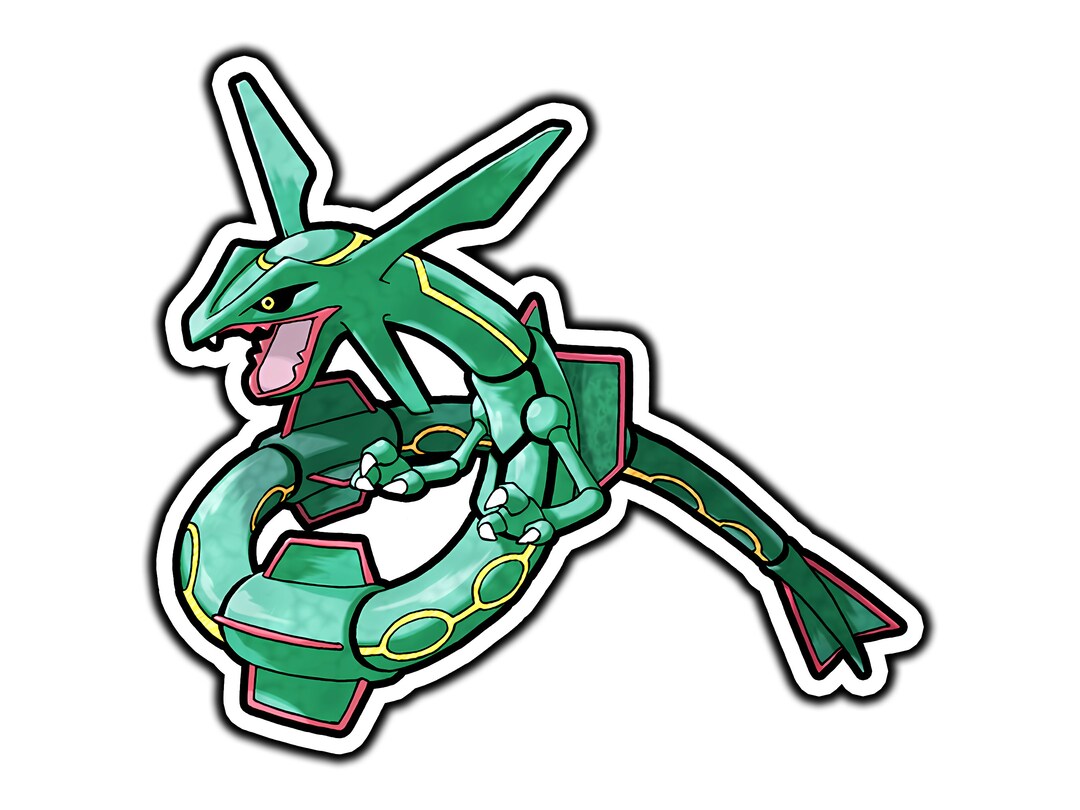 Rayquaza Sticker Water Proof, Weather Proof, Vinyl Sticker Decal, Gifts ...