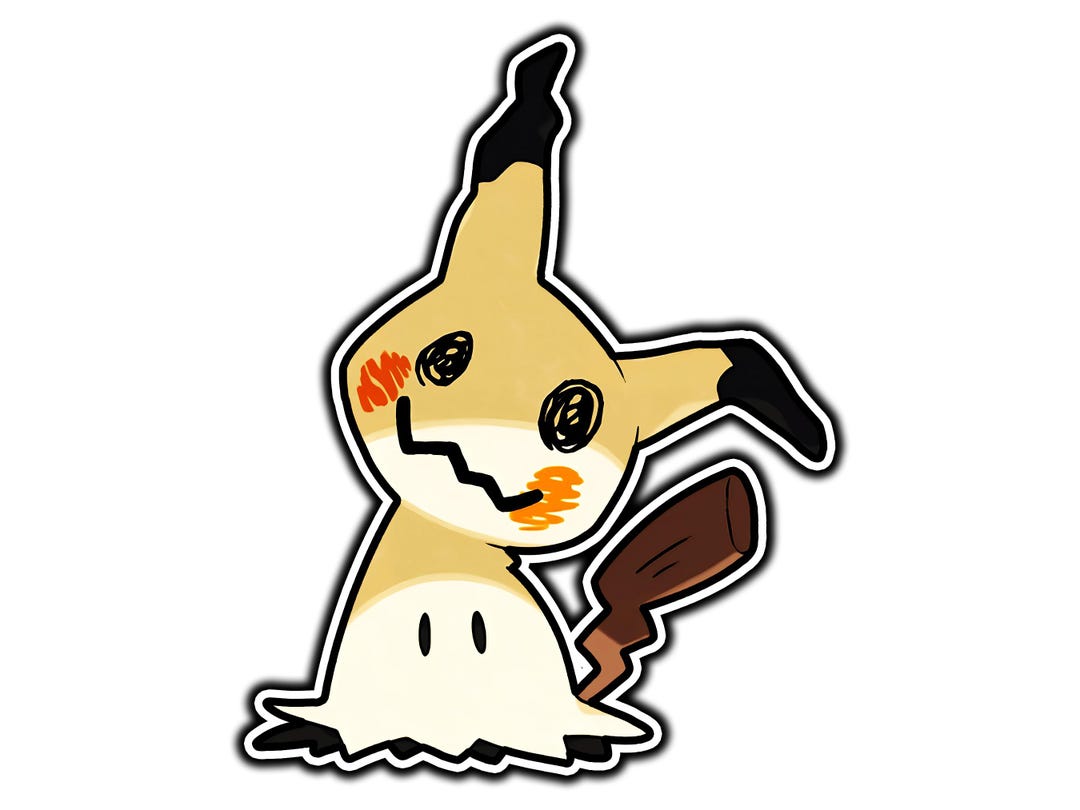 Mimikyu Sticker Water Proof, Weather Proof, Vinyl Sticker Decal, Gifts ...