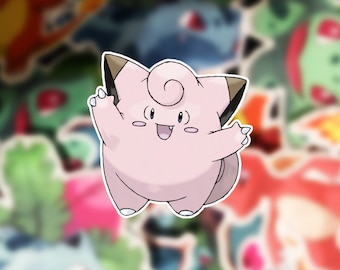 Clefairy Holographic Sparkle Pokemon Vinyl Sticker Stickers Craft ...