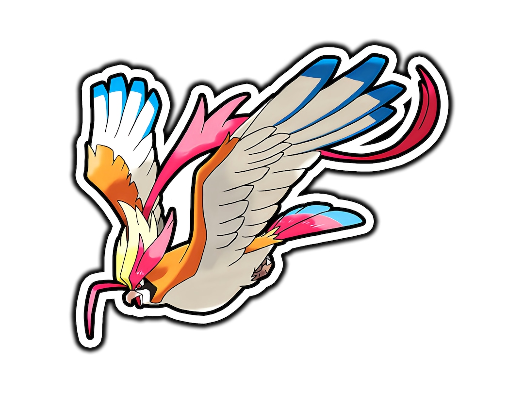Mega Pidgeot Cute Anime Sticker | Waterproof Vinyl Decal for Laptop ...