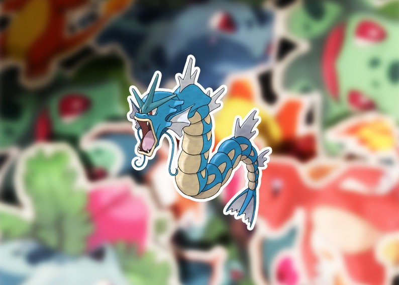 Gyarados Sticker Water Resistant Vinyl Sticker - Etsy