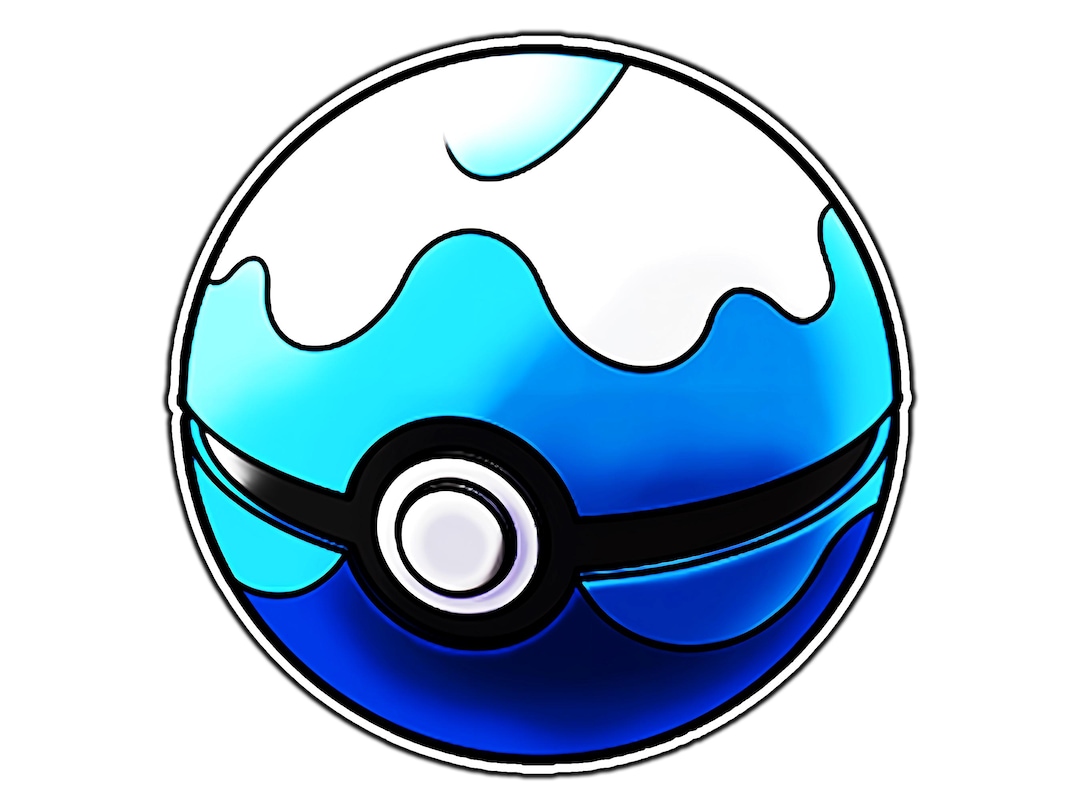 Dive Ball | Poke Ball Cute Anime Sticker | Waterproof Vinyl Decal for ...
