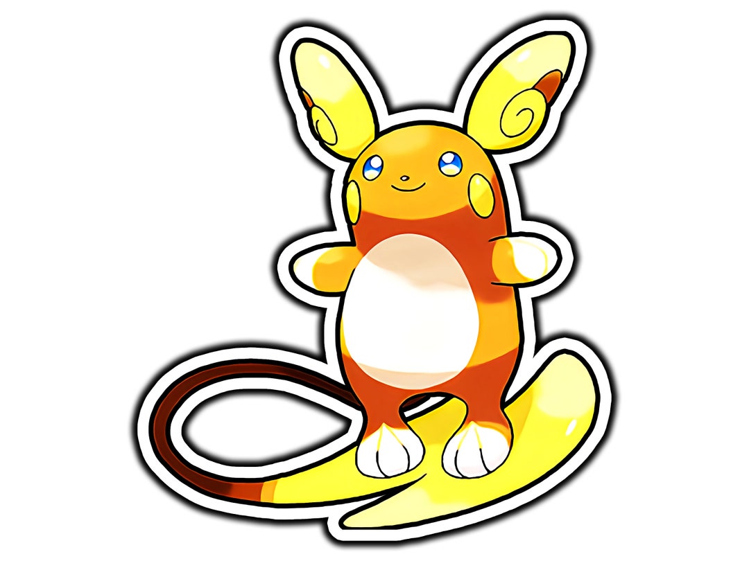 Alolan Raichu Cute Anime Sticker | Waterproof Vinyl Decal for Laptop ...