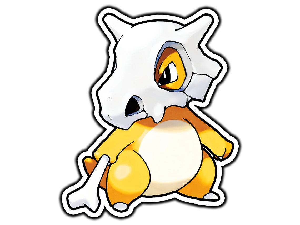 Cubone Cute Anime Sticker | Waterproof Vinyl Decal for Laptop, Water ...