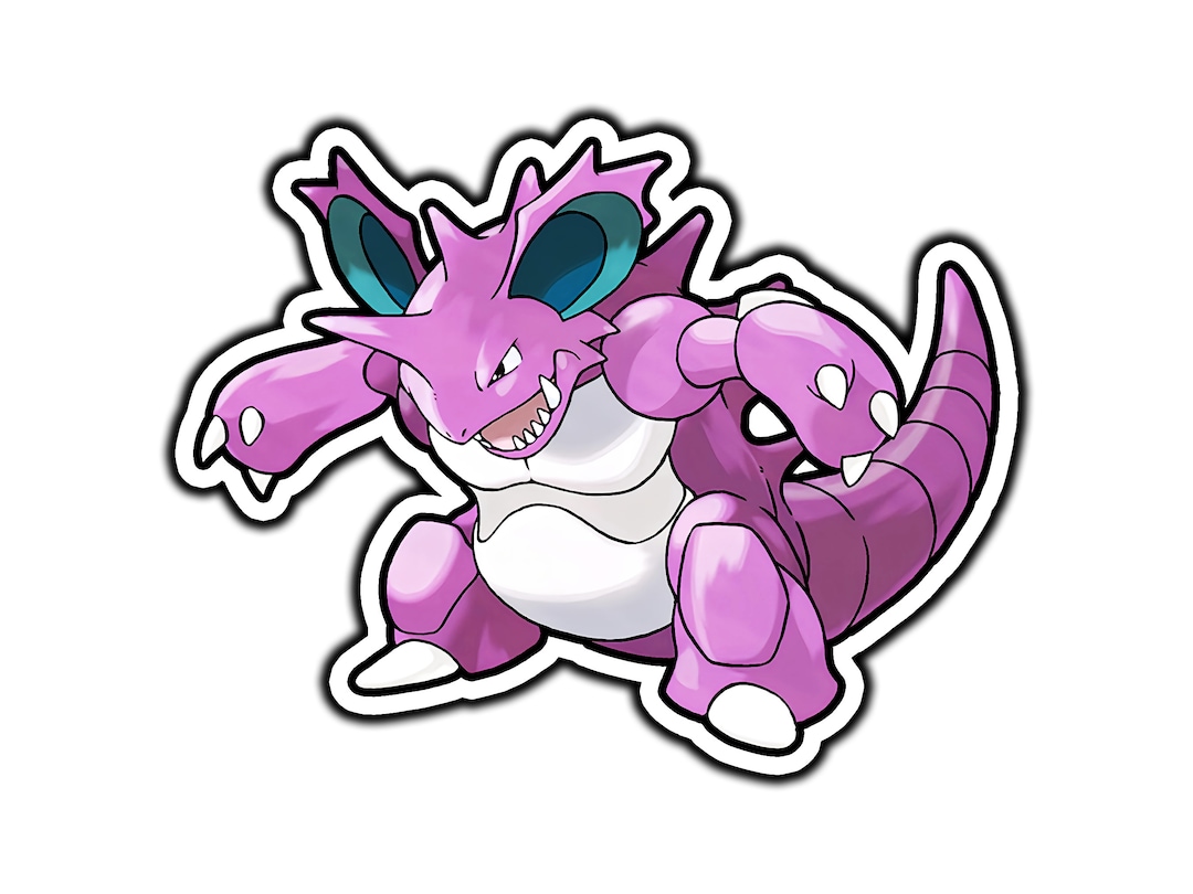 Nidoking Cute Anime Sticker | Waterproof Vinyl Decal for Laptop, Water ...