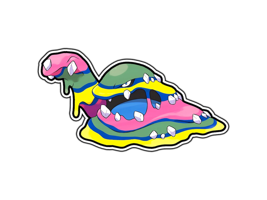 Alolan Muk Cute Anime Sticker | Waterproof Vinyl Decal for Laptop ...
