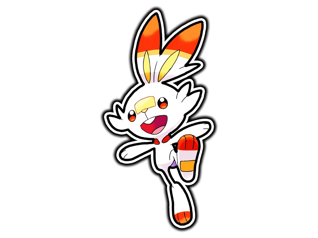 Scorbunny Cute Anime Sticker | Waterproof Vinyl Decal for Laptop, Water ...