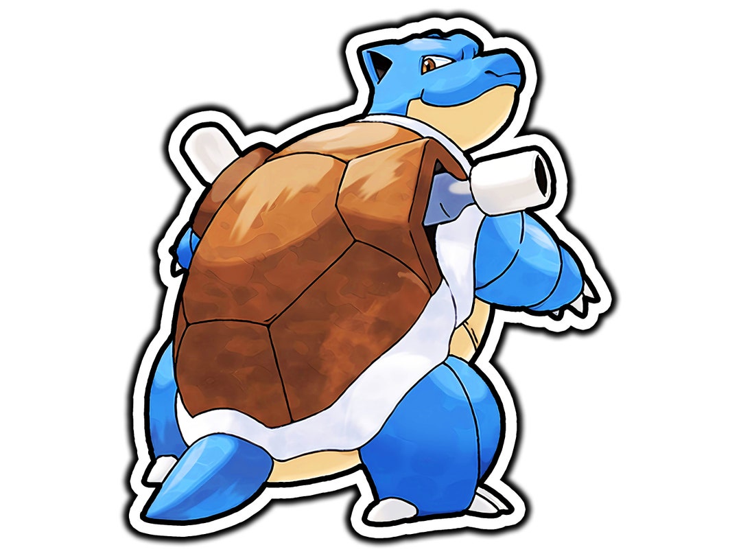 Blastoise Cute Anime Sticker | Waterproof Vinyl Decal for Laptop, Water ...