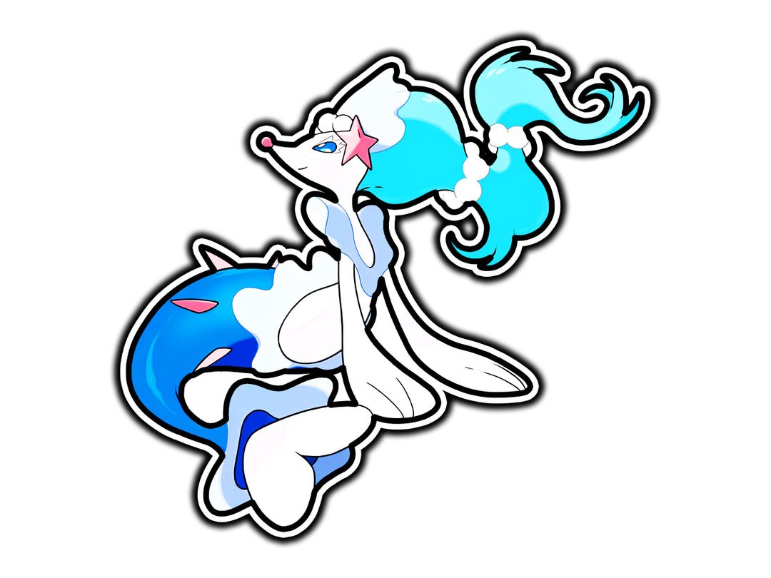 Primarina Cute Anime Sticker | Waterproof Vinyl Decal for Laptop, Water ...