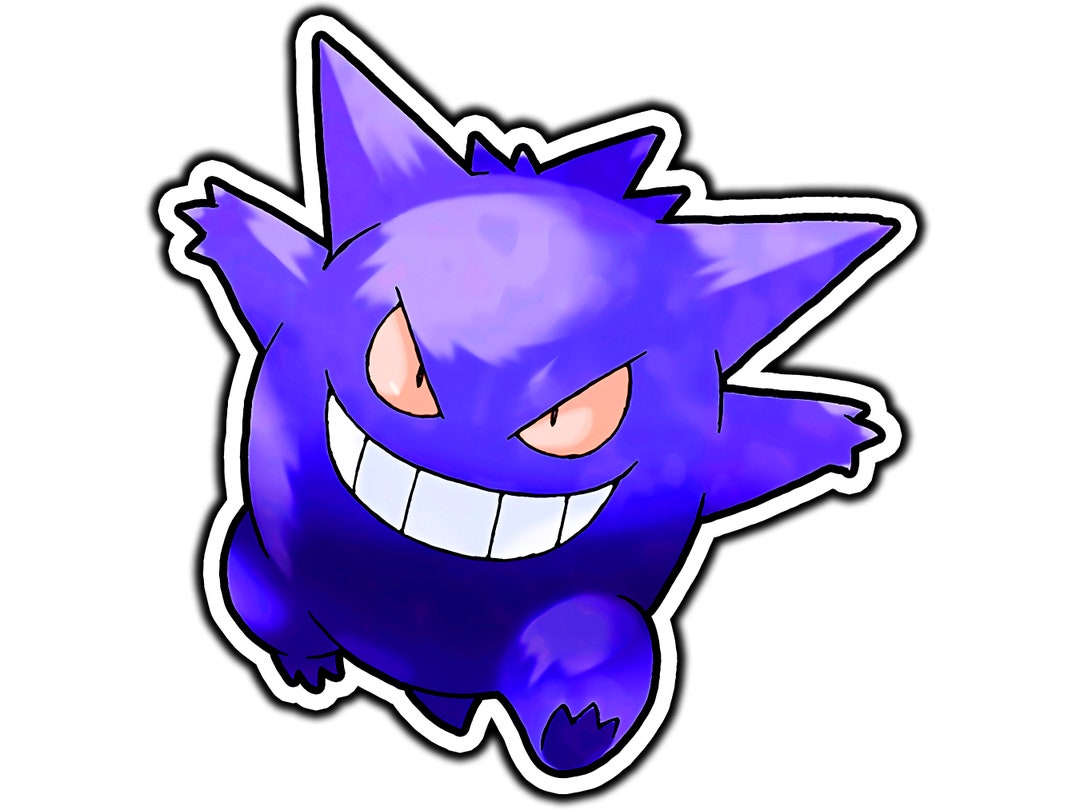 Gengar Cute Anime Sticker | Waterproof Vinyl Decal for Laptop, Water ...
