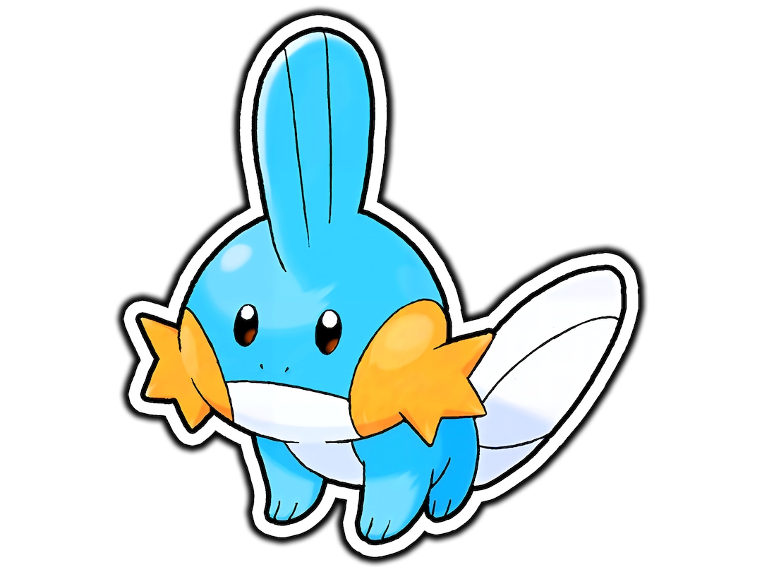 Mudkip Sticker Water Proof, Weather Proof, Vinyl Sticker Decal, Gifts ...