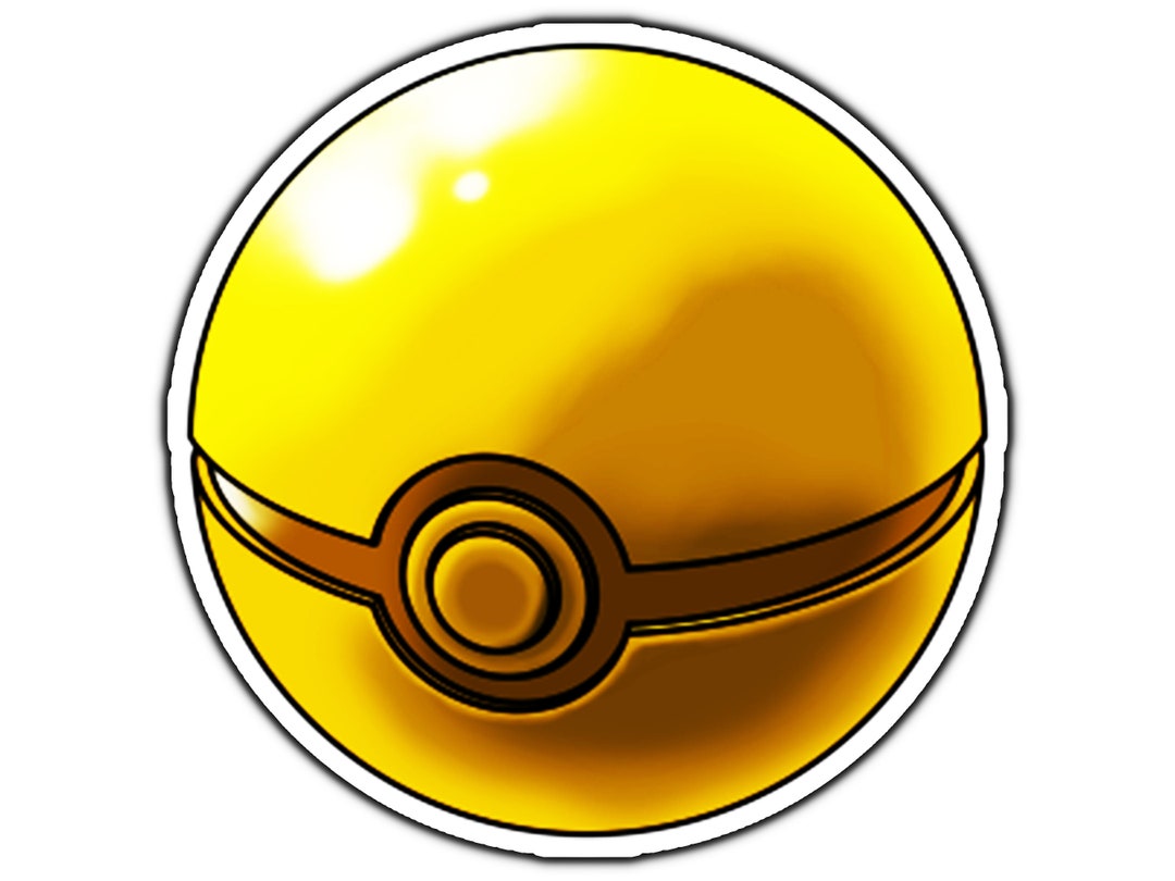 Gold Ball Poke Ball Sticker Water Proof, Weather Proof, Vinyl Sticker ...
