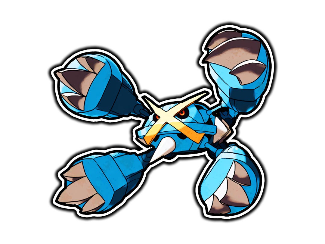 Meta Metagross Cute Anime Sticker | Waterproof Vinyl Decal for Laptop ...