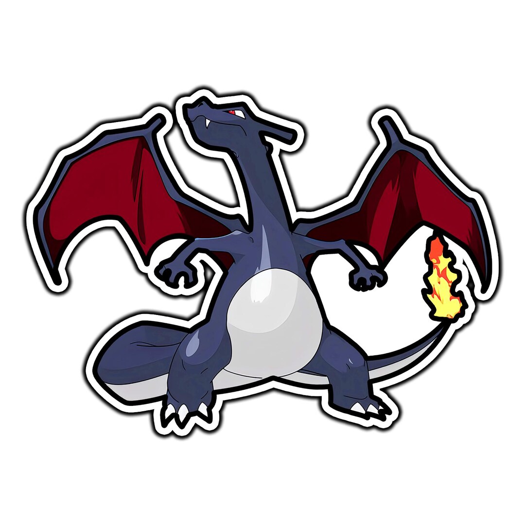 Shiny Charizard Cute Anime Sticker | Waterproof Vinyl Decal for Laptop ...