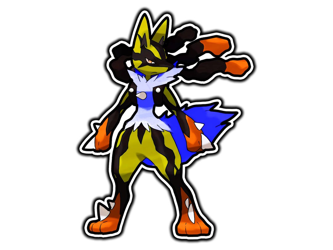 Shiny Mega Lucario Cute Anime Sticker | Waterproof Vinyl Decal for ...