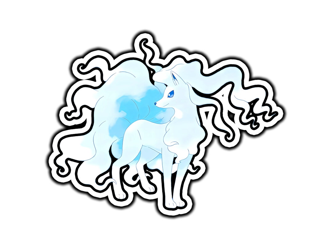 Ninetales Alolan Cute Anime Sticker | Waterproof Vinyl Decal for Laptop ...