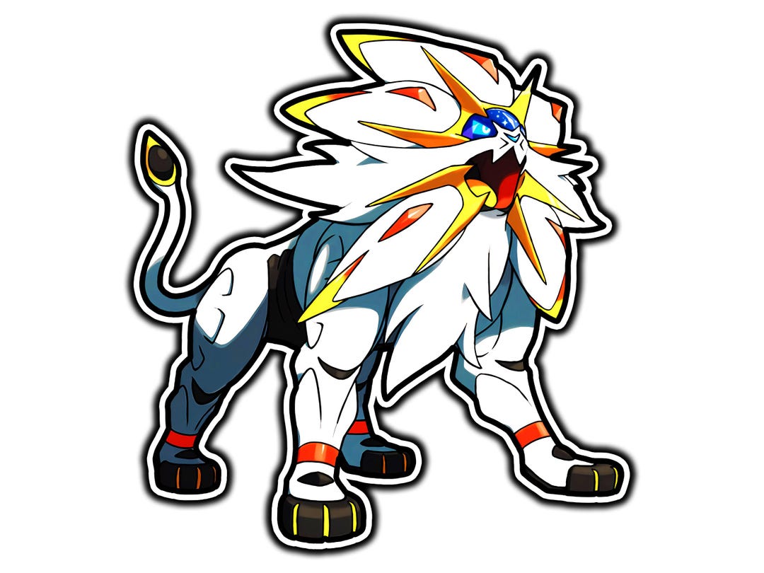 Solgaleo Cute Anime Sticker | Waterproof Vinyl Decal for Laptop, Water ...