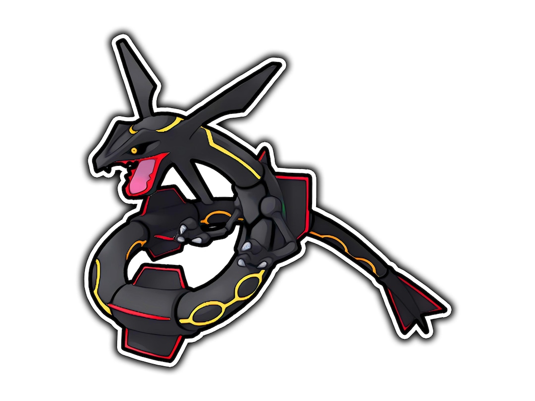 Shiny Rayquaza Cute Anime Sticker | Waterproof Vinyl Decal for Laptop ...