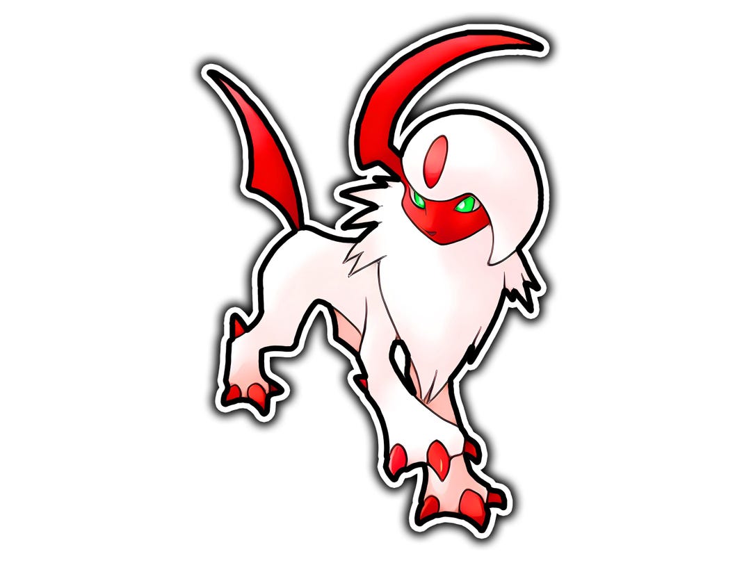 Shiny Absol Cute Anime Sticker | Waterproof Vinyl Decal for Laptop ...