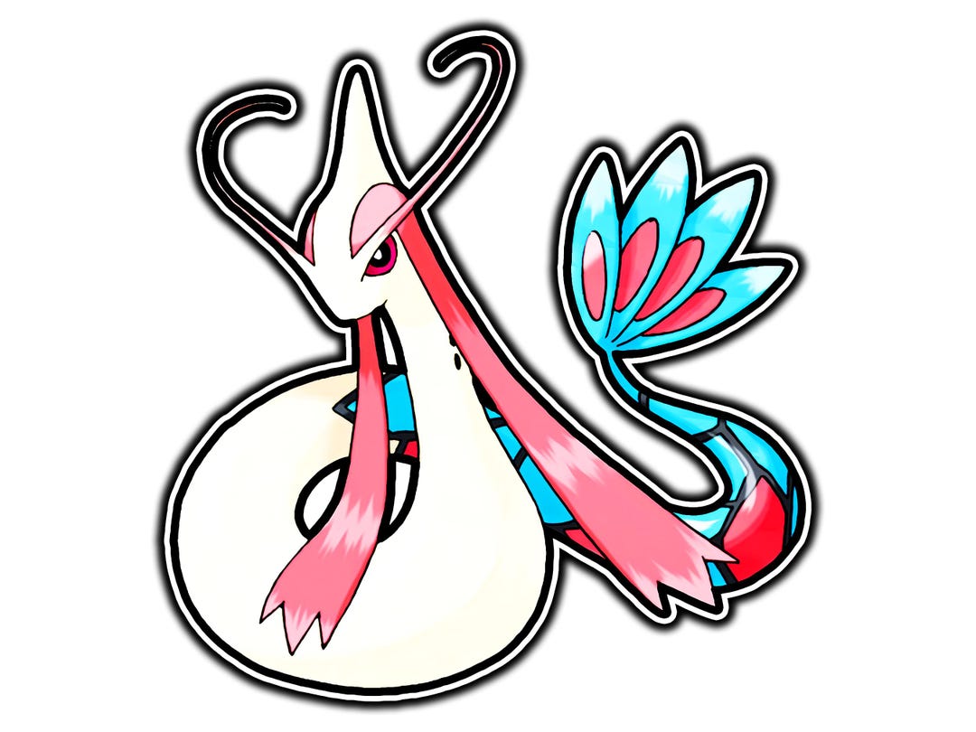 Milotic Cute Anime Sticker | Waterproof Vinyl Decal for Laptop, Water ...