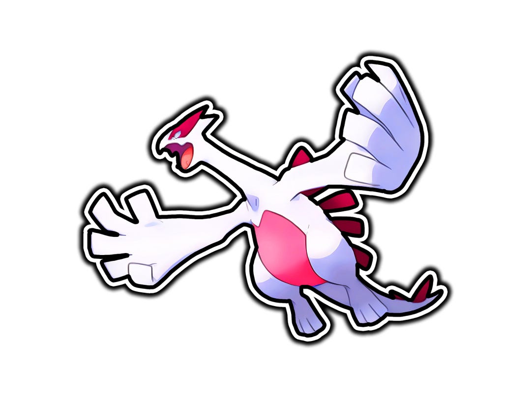 Shiny Lugia Cute Anime Sticker | Waterproof Vinyl Decal for Laptop ...