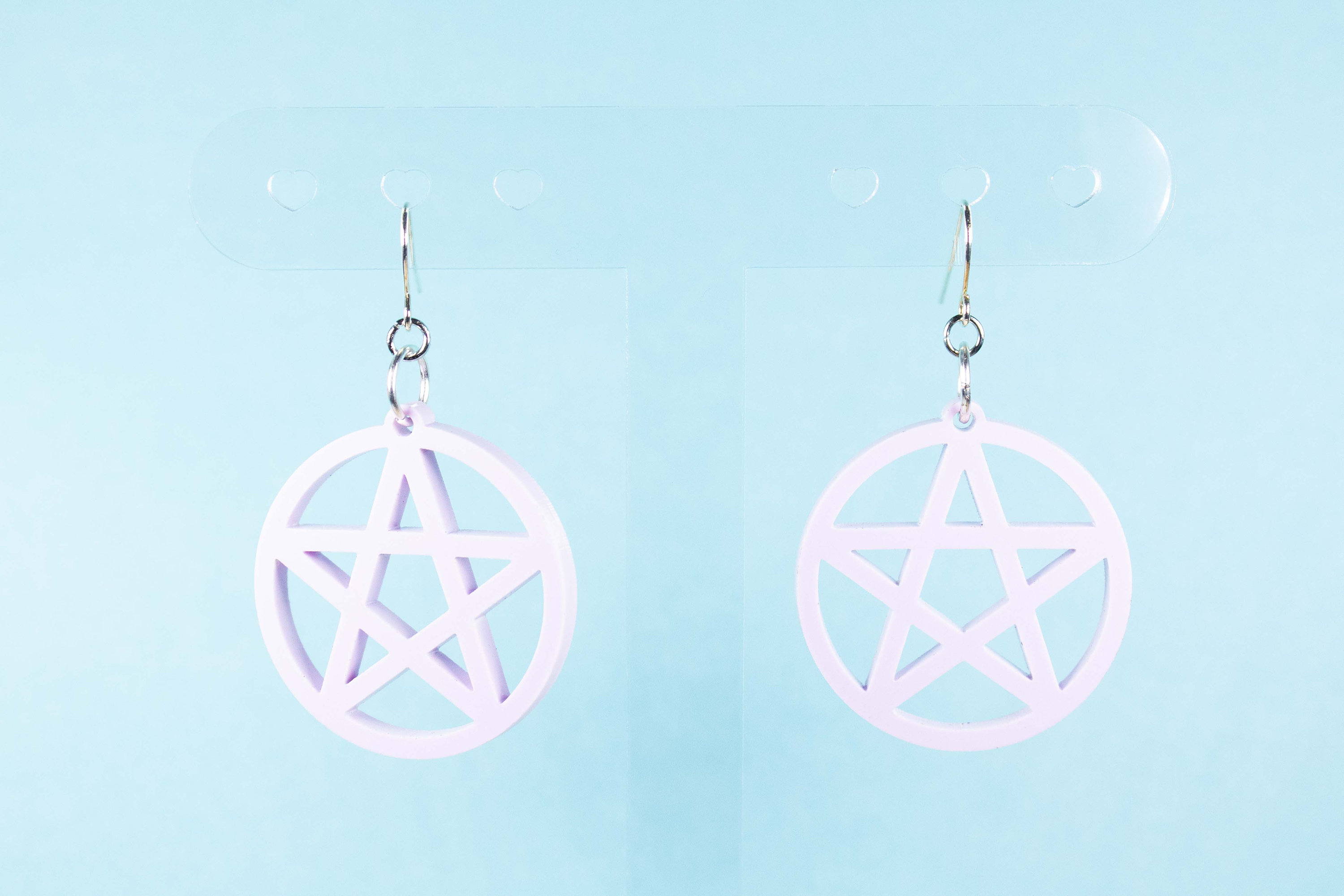 Pastel Pentagram Acrylic Laser Cut Earrings Witchy Wiccan - Etsy