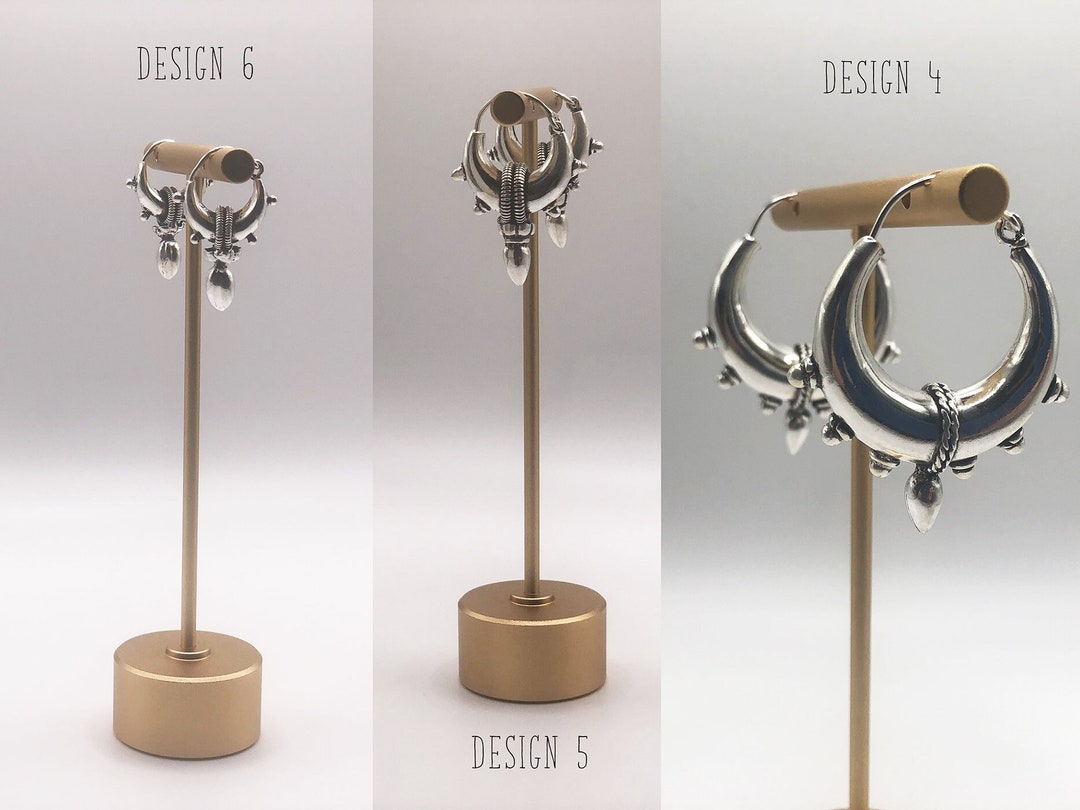 Thick Hoops With Spike Silver Spiky Hoops Bali Spike Hoop - Etsy