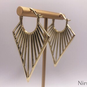 Geometric Pointy Earrings, Grid Earrings, Diamond Hoop Earrings ...