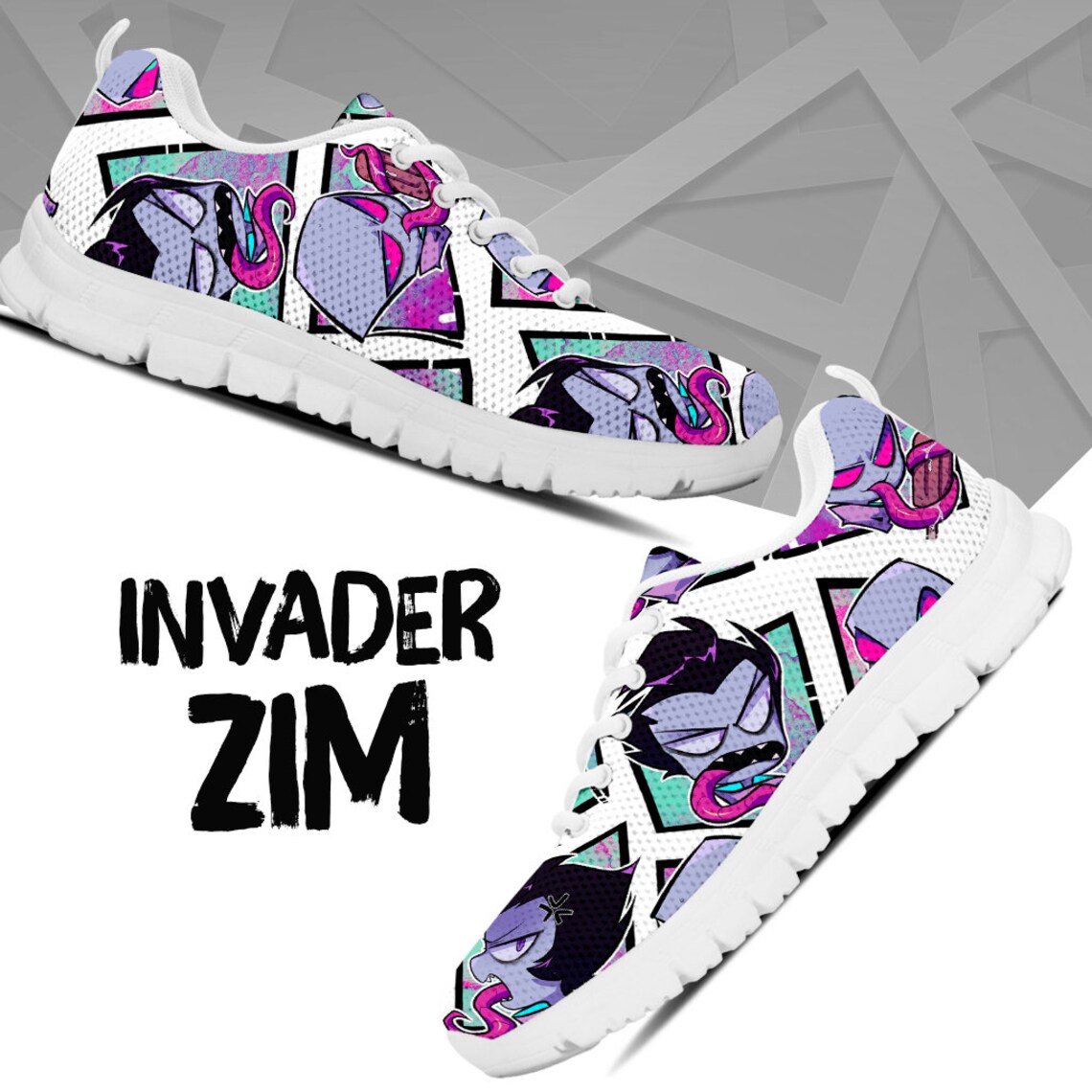 Gaz Custom Sneaker Gir Shoes Invader Zim Sneaker Zim Casual | Etsy