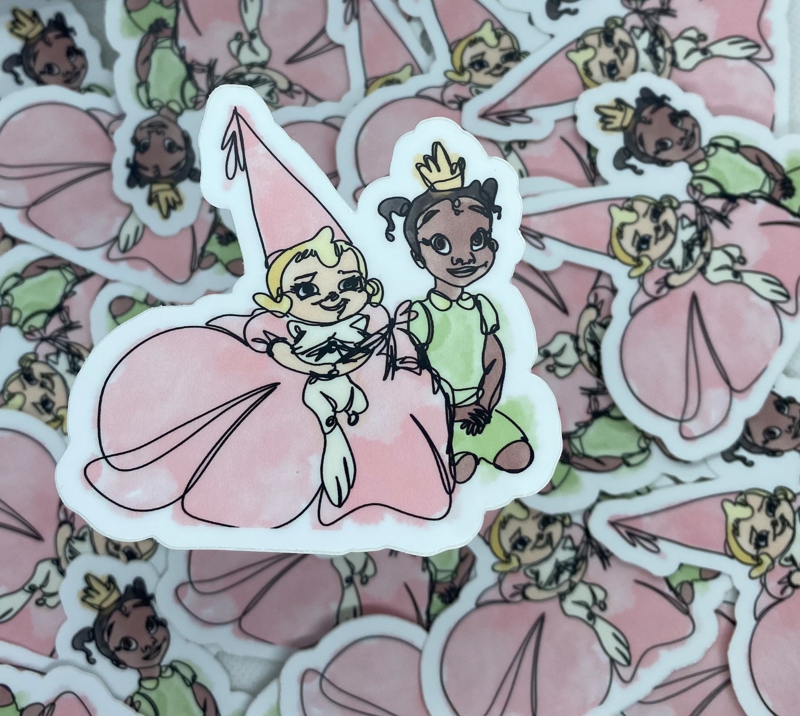 Princess and the Frog Lottie and Tiana Inspired Sticker - Etsy
