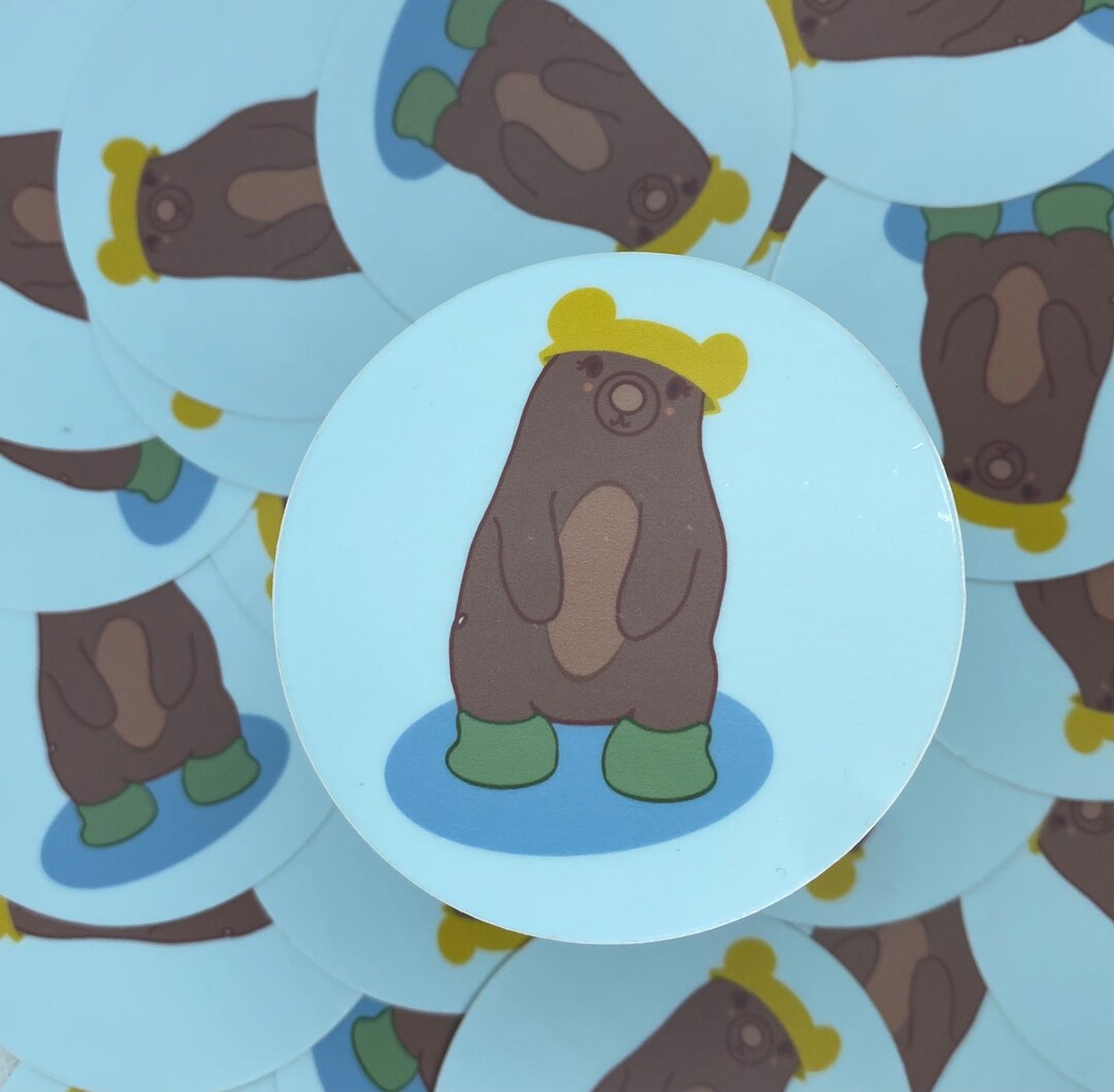 Rainy Day Bear Tulip Sticker - Etsy