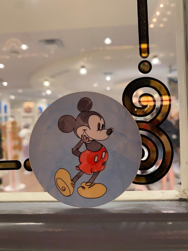 Mickey Mouse Inspired Line Art Sticker - Etsy
