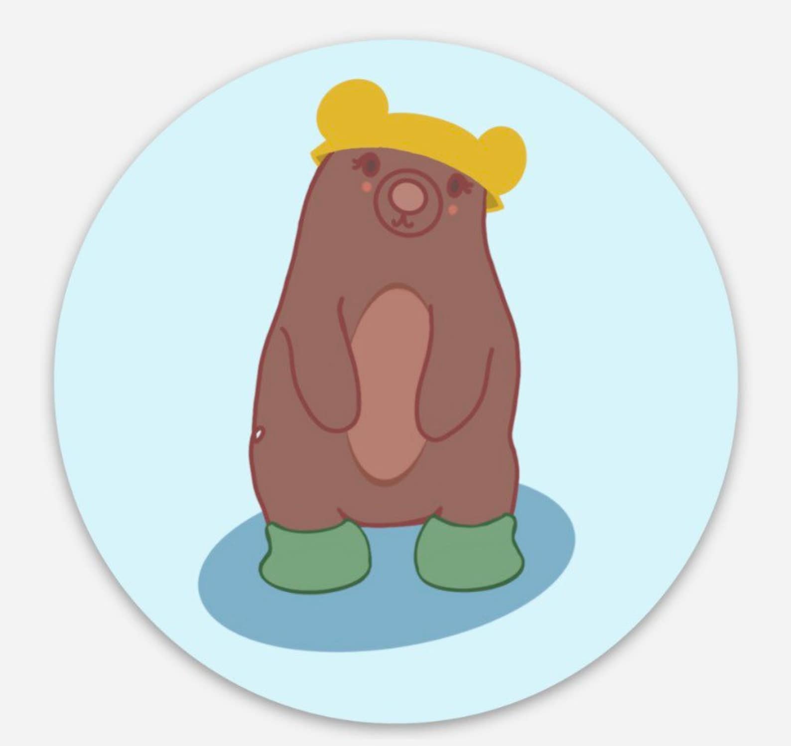 Rainy Day Bear Tulip Sticker - Etsy